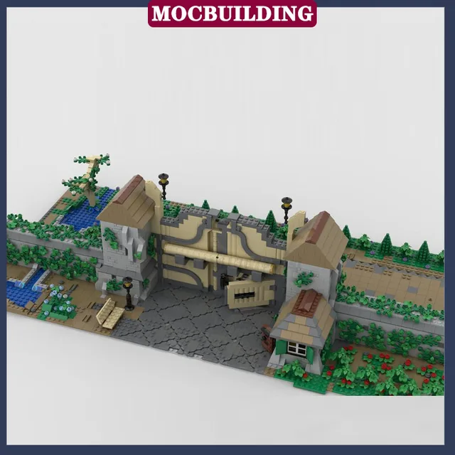 MOC City Street View West Gate Model Building Block Assembly Big Wood ...