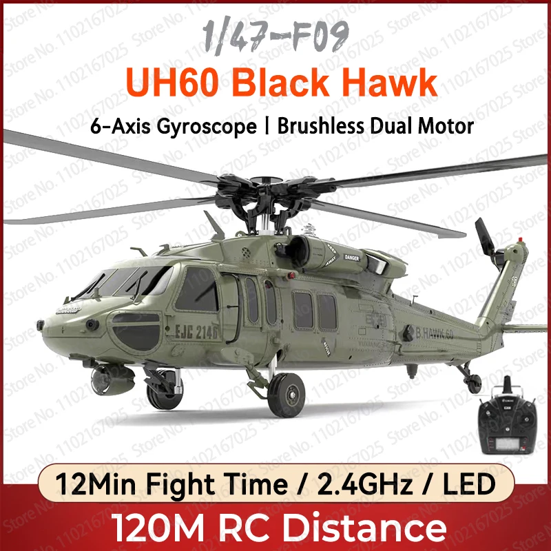 YXZNRC-F09-UH60-Black-Hawk-RC-Helicopter-Model-Aviation-6ch-6-axis-Gyro ...