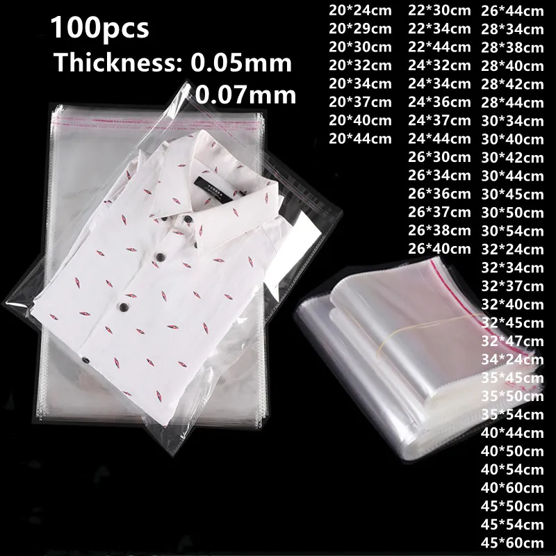 100Pcs Clear Plastic Zak Voedsel Gift Verpakking Zelfklevende Tas Snoep ...