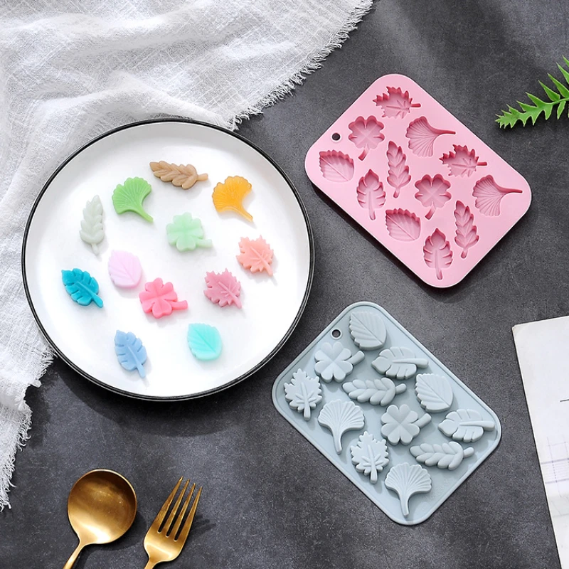 12-Shapes-Leaf-Silicone-Mold-Cake-Decoration-Mold-Epoxy-Clay-Mold-DIY ...