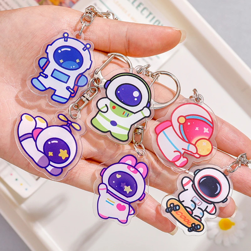 Acrylic Resin Universe Pendant Keychain Spaceship Astronaut Rocket UFO ...