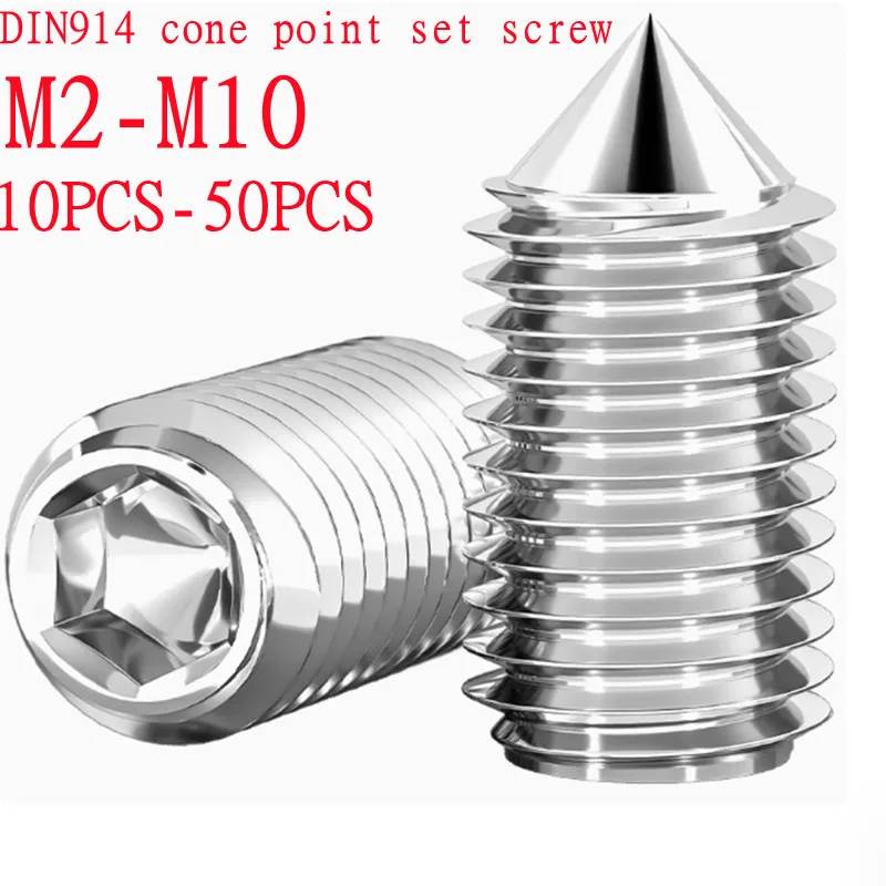 10pcs-50pcs/lot Hex hexagon socket set screw cone point grub screw M2 ...