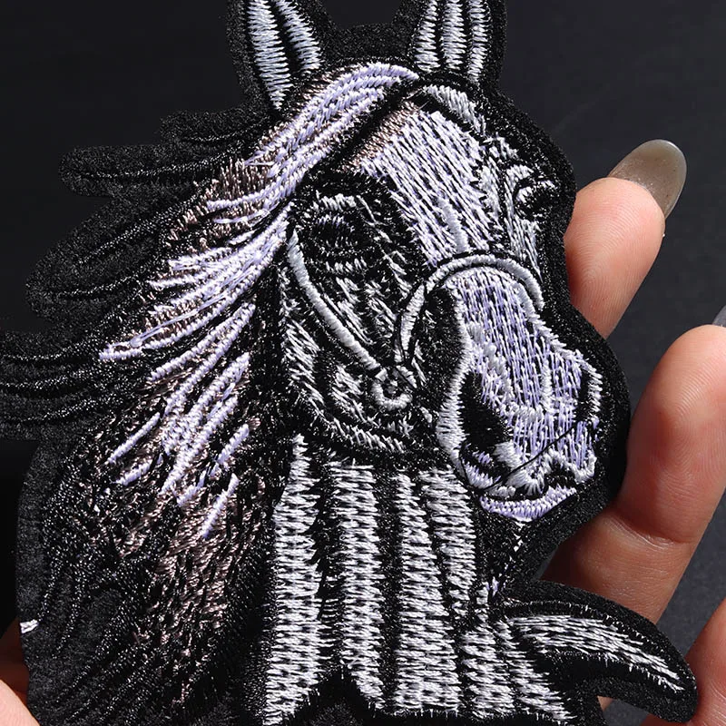 Embroidered Horse Patches Handsome White Horse Patches, Embroidery