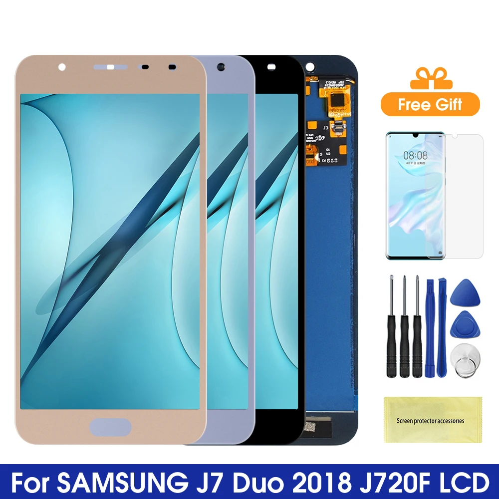 Pantalla Lcd J720 para Samsung Galaxy J7 Duo, montaje de digitalizador ...