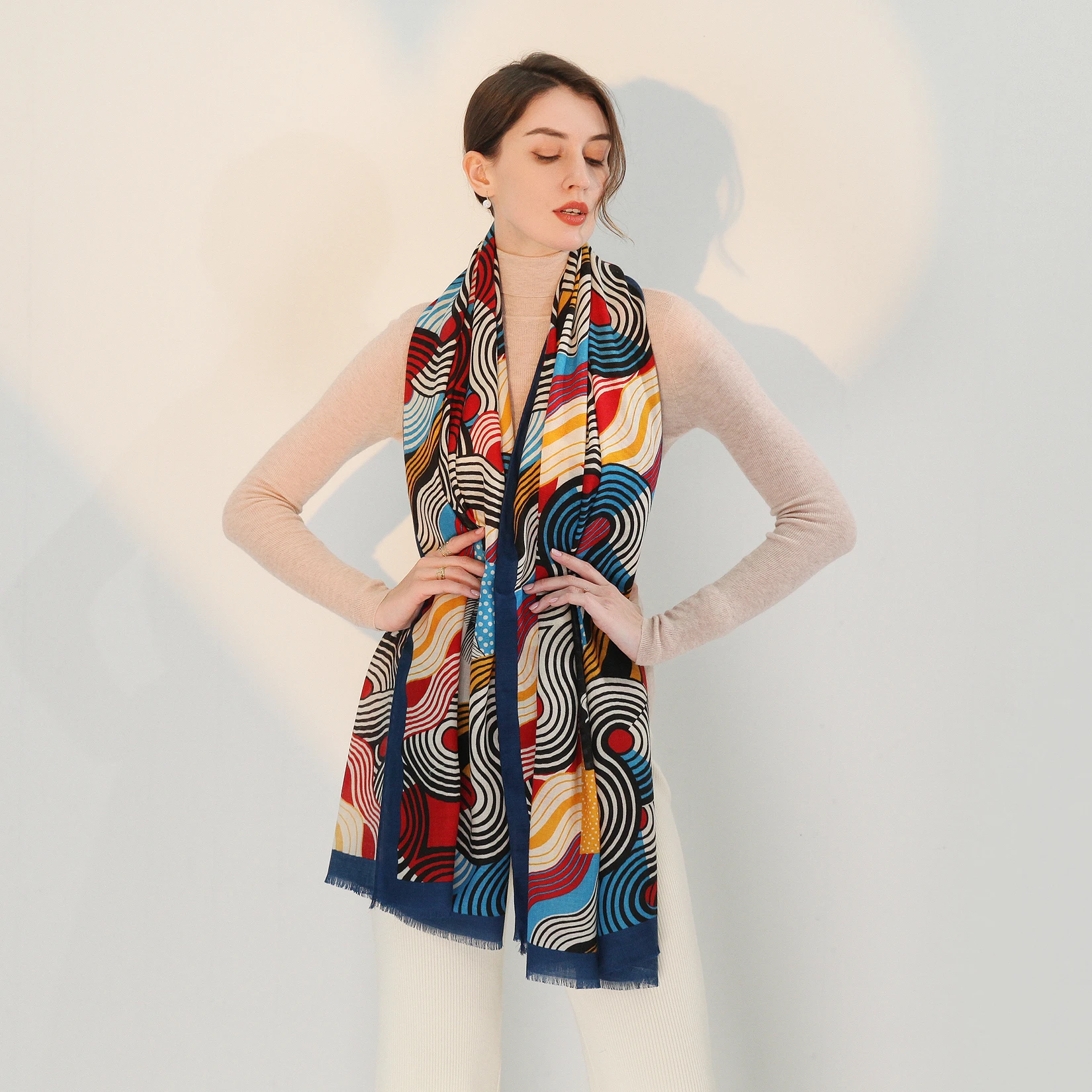 100% wool Bufanda Mujer Wool Poncho Head Women Lady Warm Shawl Stoles ...