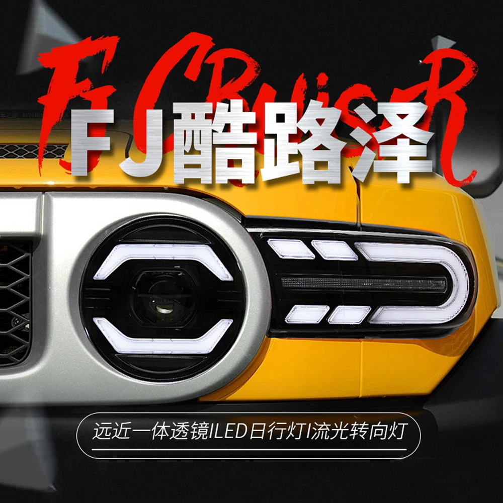 For Toyota FJ Cruiser Car Headlights Assembly LED Daytime Running Light ...