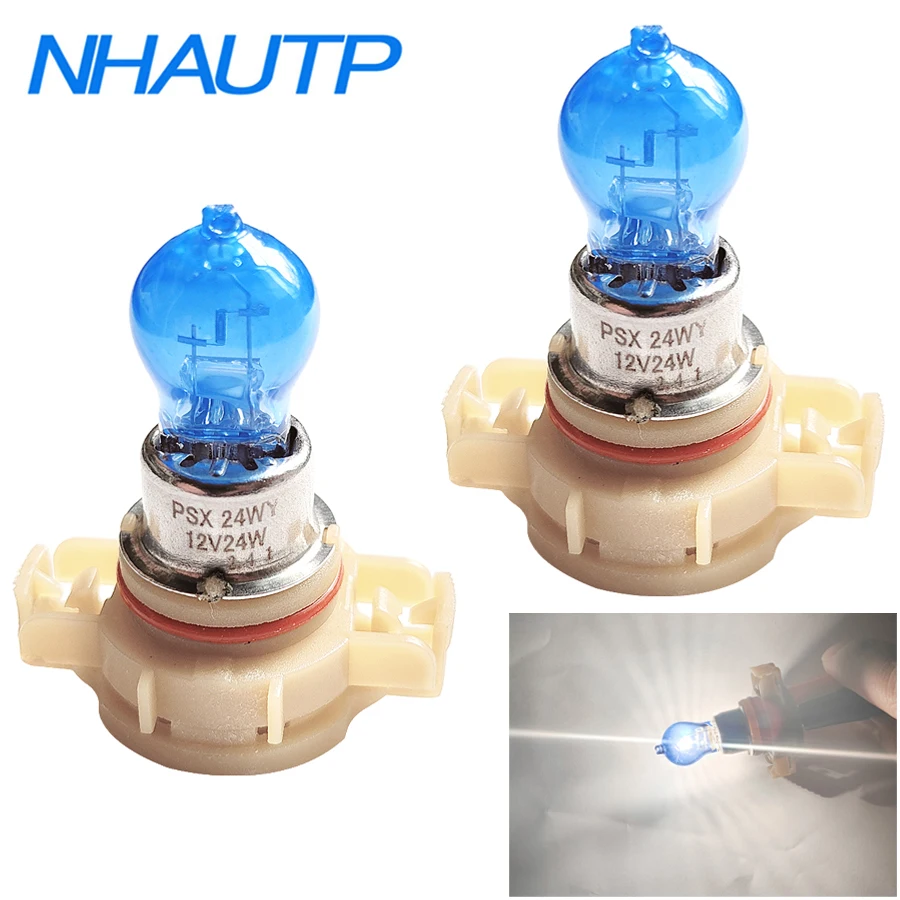 NHAUTP 2Pcs Super White PG20-7 PSX24W 2504 Halogen Lamp Suitable For ...