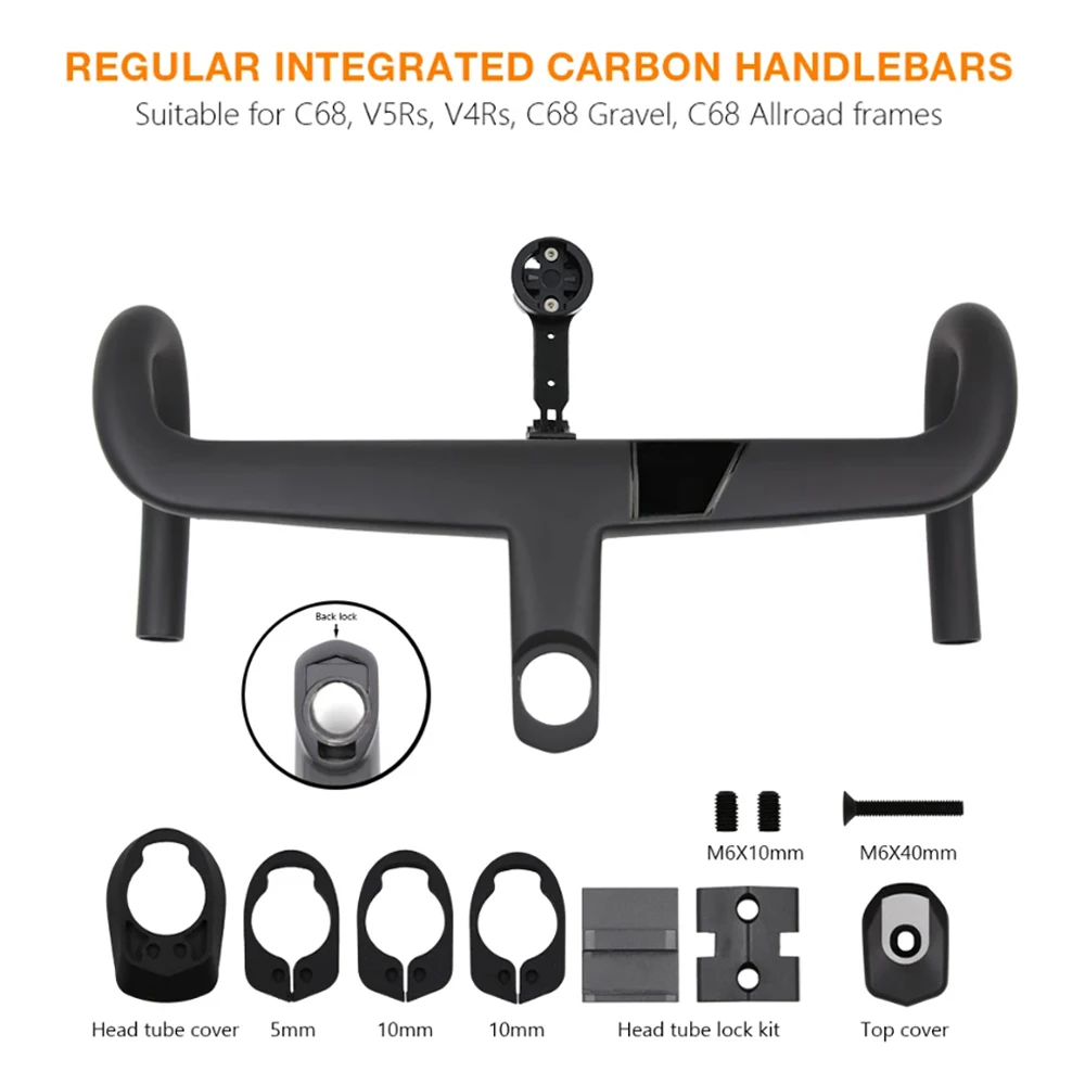 Carbon Fiber Aero Handlebar 370mm-430mm for C68/V5Rs/V4Rs/Gravel ...