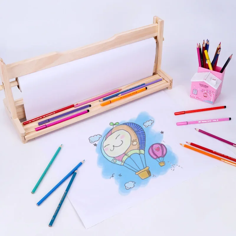 Wooden Paper Roll Dispenser Art with Paper Roll Craft Paper Roll Holder ...
