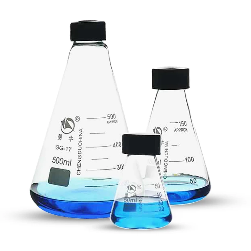 50ml 100ml 250ml 500ml 1000ml cristalería de laboratorio matraz ...