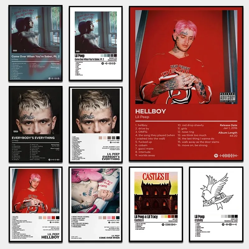 Lil-Peep-Music-Album-Posters-Hip-Hop-Rapper-When-Cover-Art-Home-Wall ...