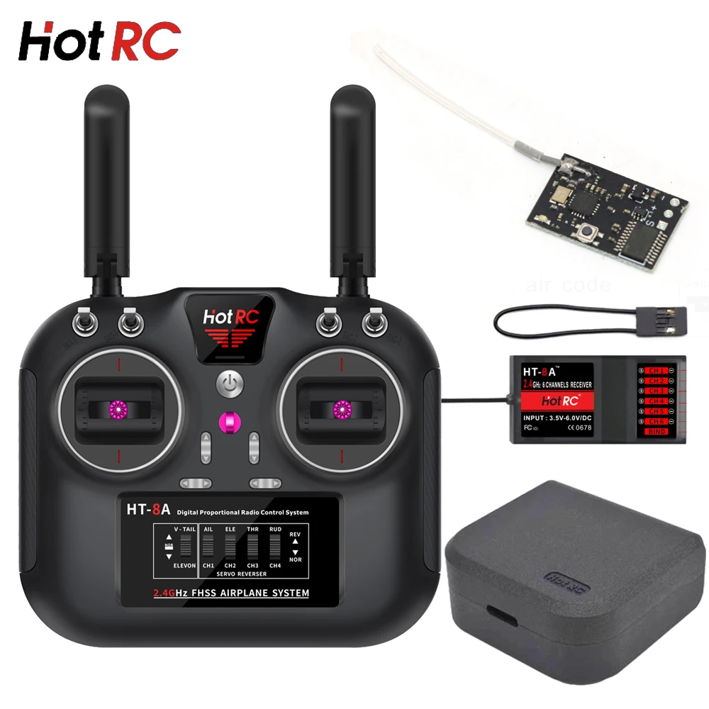 Hotrc HT 8A 2.4G 8CH FHSS GFSK Transmitter Remote Controller SBUS Receiver For Model Airplane ...