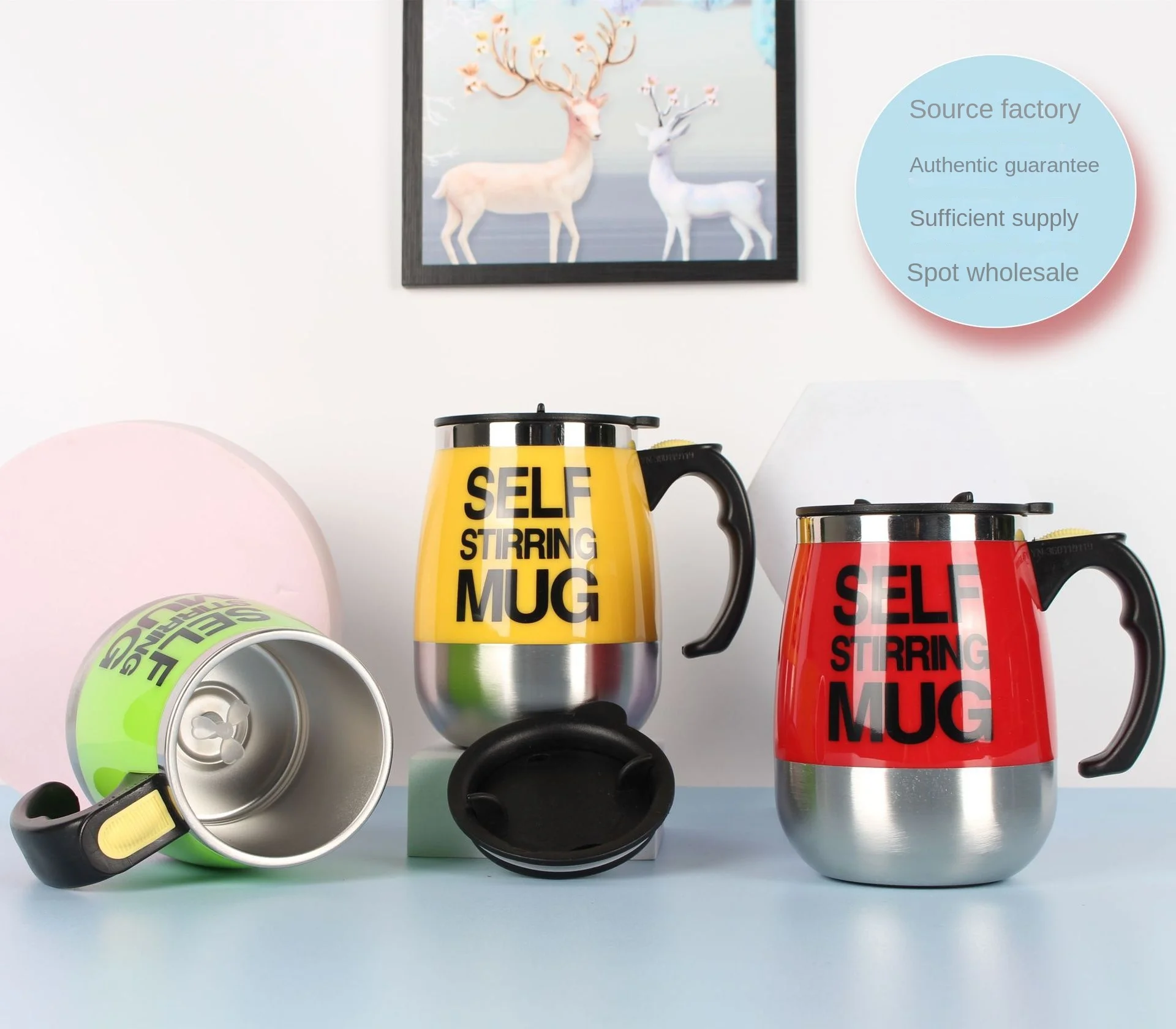 500ML-Self-Stirring-Mug-Stainless-Steel-Mix-Coffee-Tea-Cup-with-Lid ...