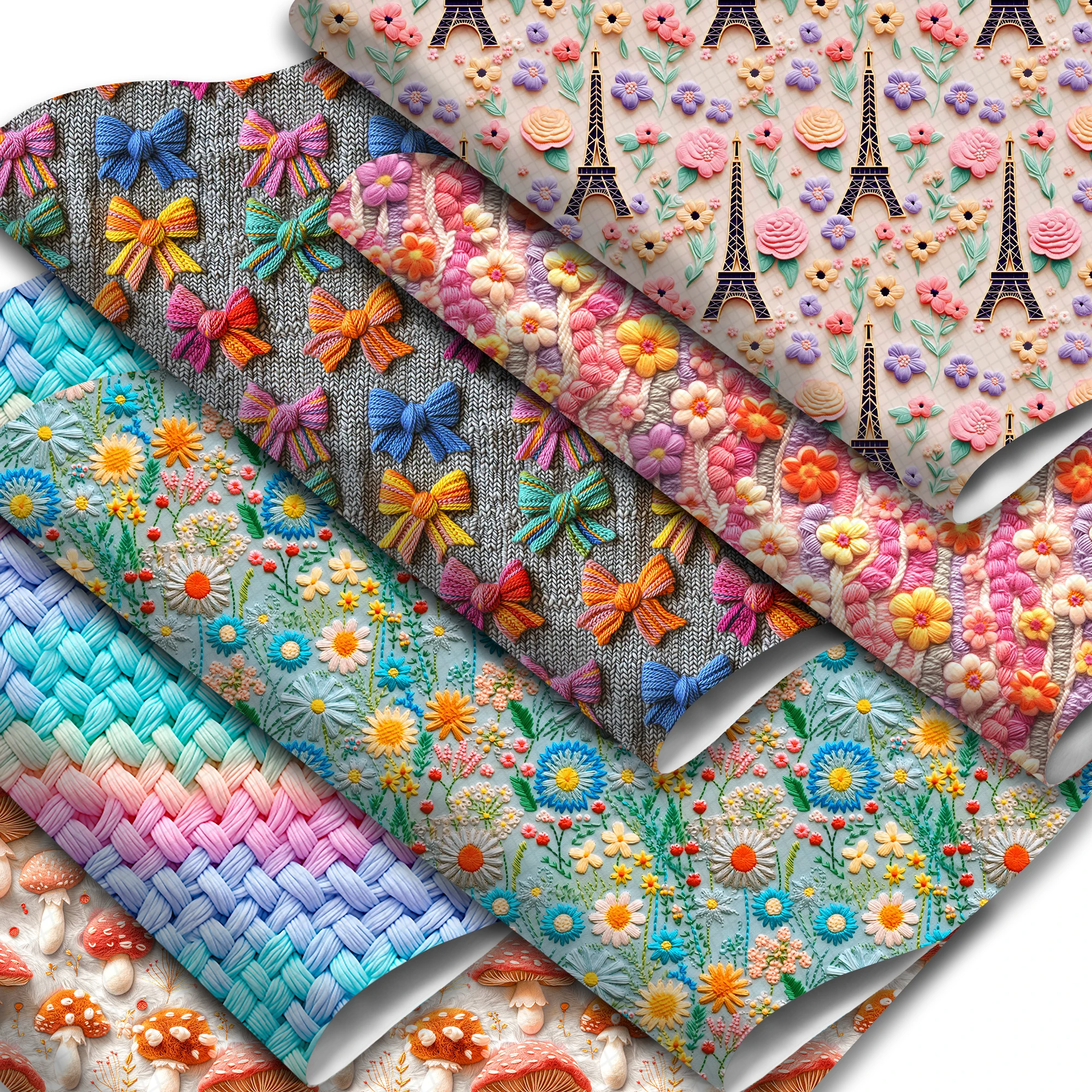 Imitation-Embroidery-3D-Flowers-Leaves-Fruits-Printed-Faux-Leather ...