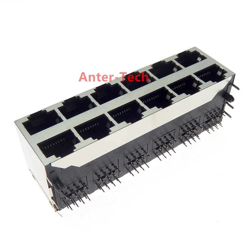 Rj45 2x6 2*6 pilha 12 porto blindado modular pwb jack 8p8c ângulo ...