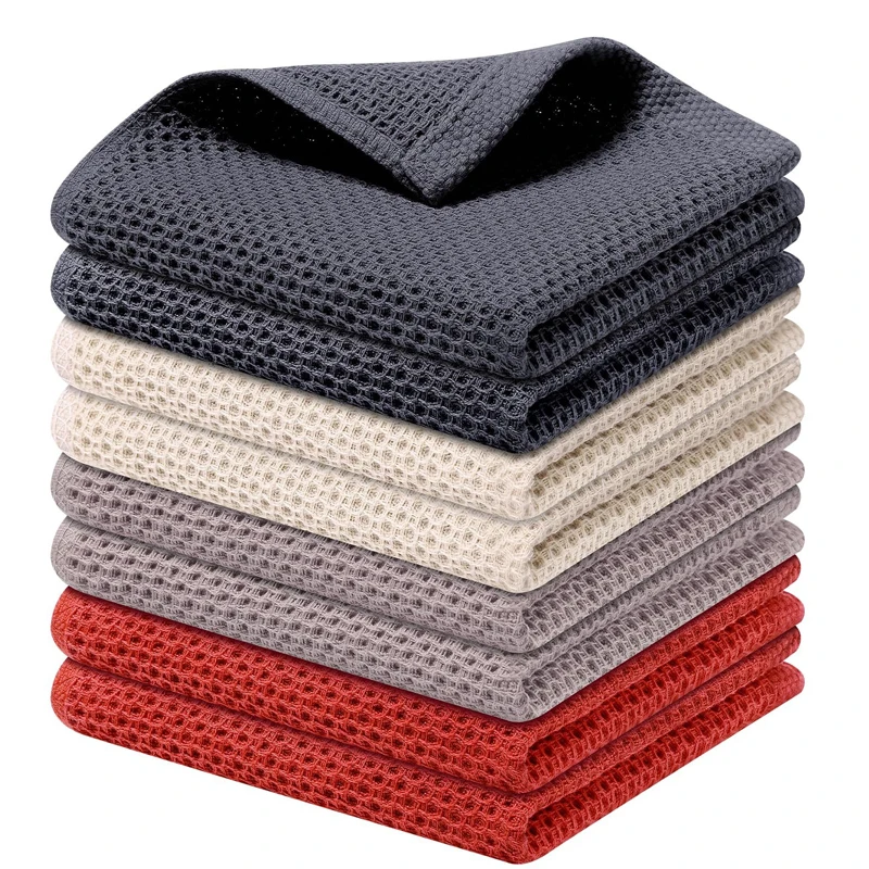 Cotton-Rag-Honeycomb-Grid-Dishcloth-Towel-Soft-Absorbent-Breathable ...
