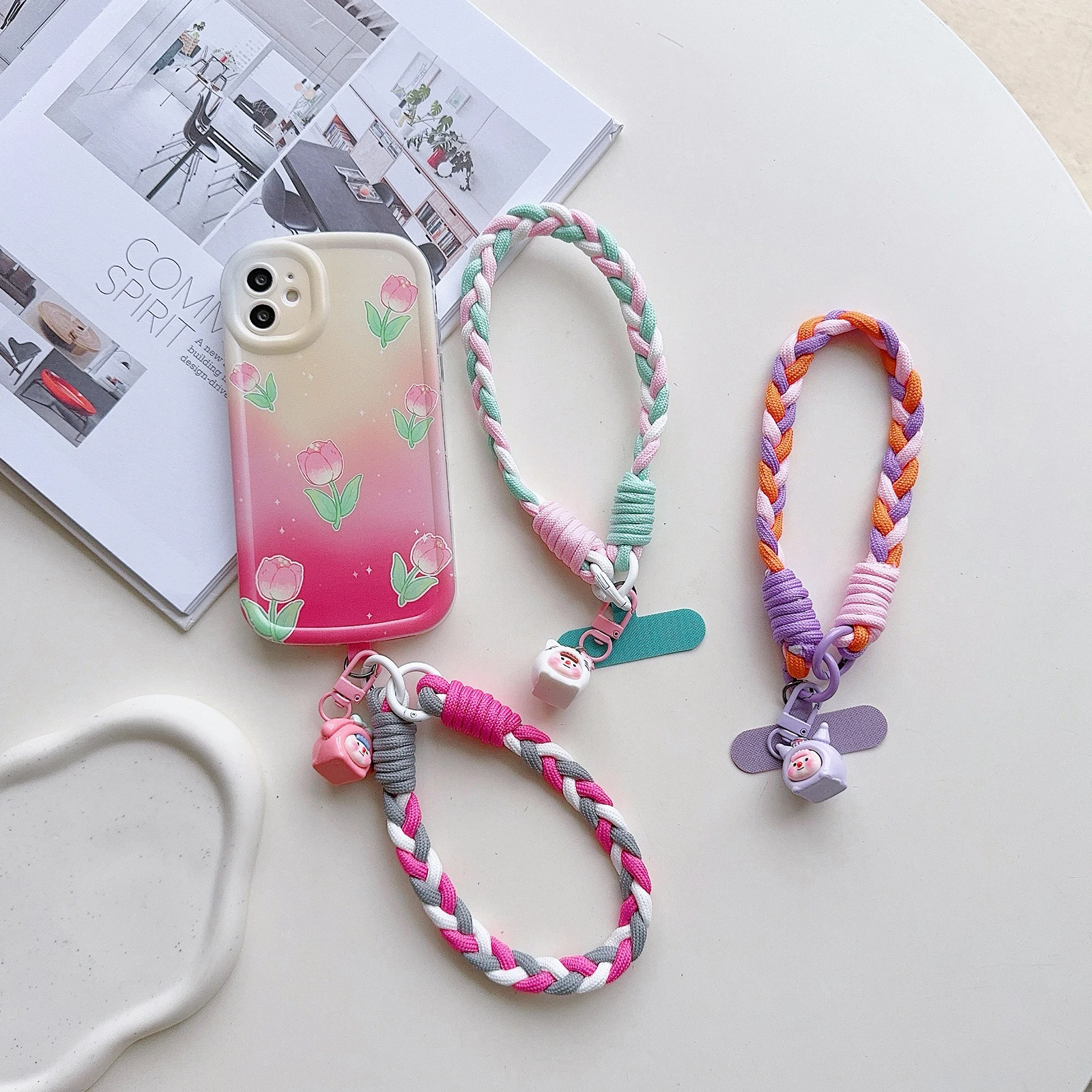 Creative-cartoon-mobile-phone-universal-lanyard-three-color-wrist-strap ...