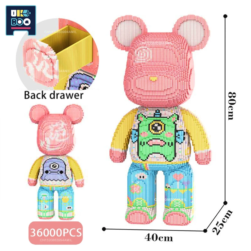80CM-36000PCS-Bear-Building-Blocks-City-Creative-Home-Decora-Cartoon ...