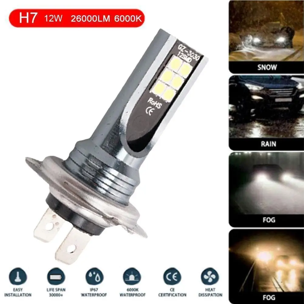 H1-H3-H4-H7-H11-LED-Headlight-Bulb-Beam-12V-12W-High-Power-LED-Car ...