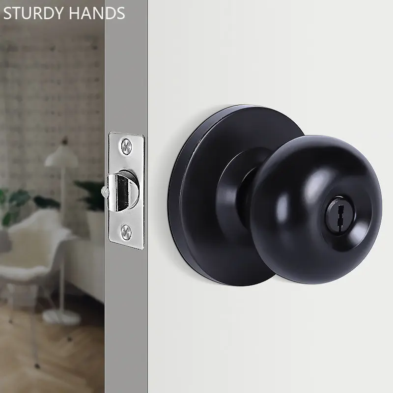 Rotation-Spherical-Door-Handle-Lock-Entrance-Passage-Stainless-Steel ...
