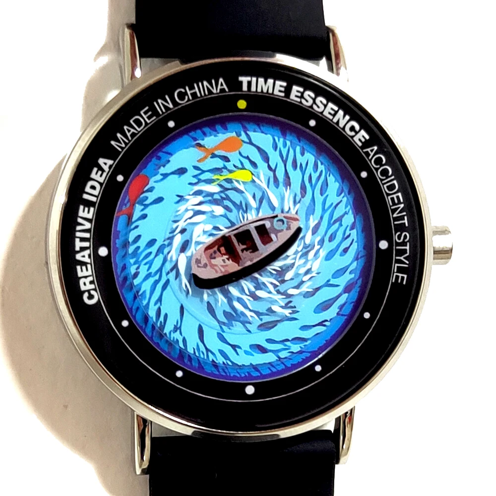 Creative-Watches-Quartz-Original-Watch-with-Ship-Wave-Fishes-Design ...