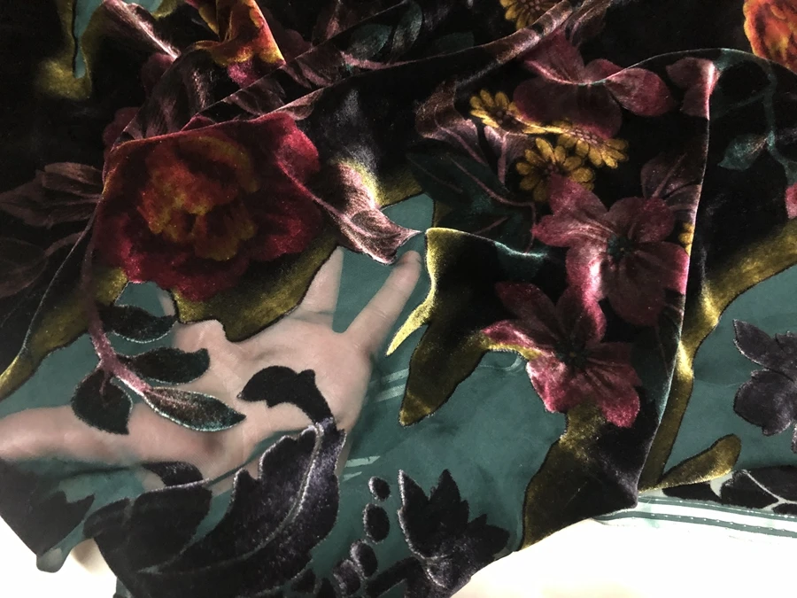 Real-Silk-Pleuche-Cloth-Retro-Black-Gradient-Bottom-Rose-Non-Inverted ...