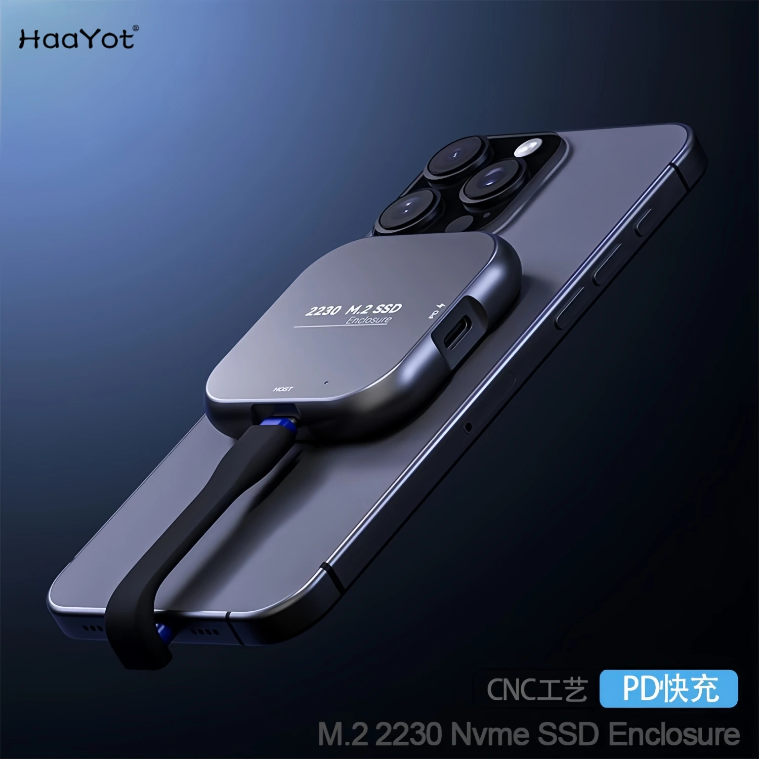 HaaYot Magnetic M.2 2230 NVMe SSD Enclosure with Magsafe for iPhone 15 ...