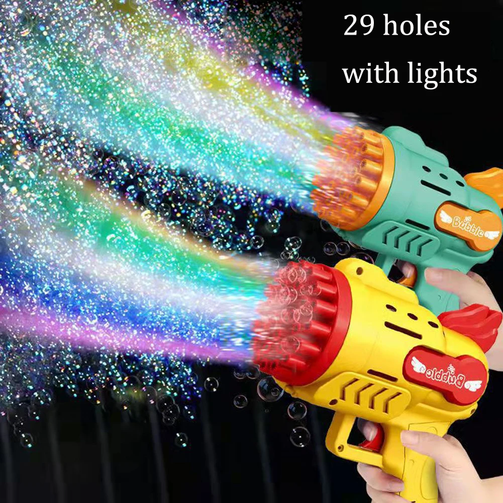Bubble Gun Electric Automatic Soap Rocket Bubbles Machine Kids Portable ...
