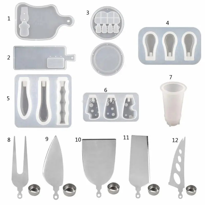 Resin Tray Handles Mold Silicone Epoxy Handle Mold for Serving Board Knife Epoxy Resin Mold DIY ...