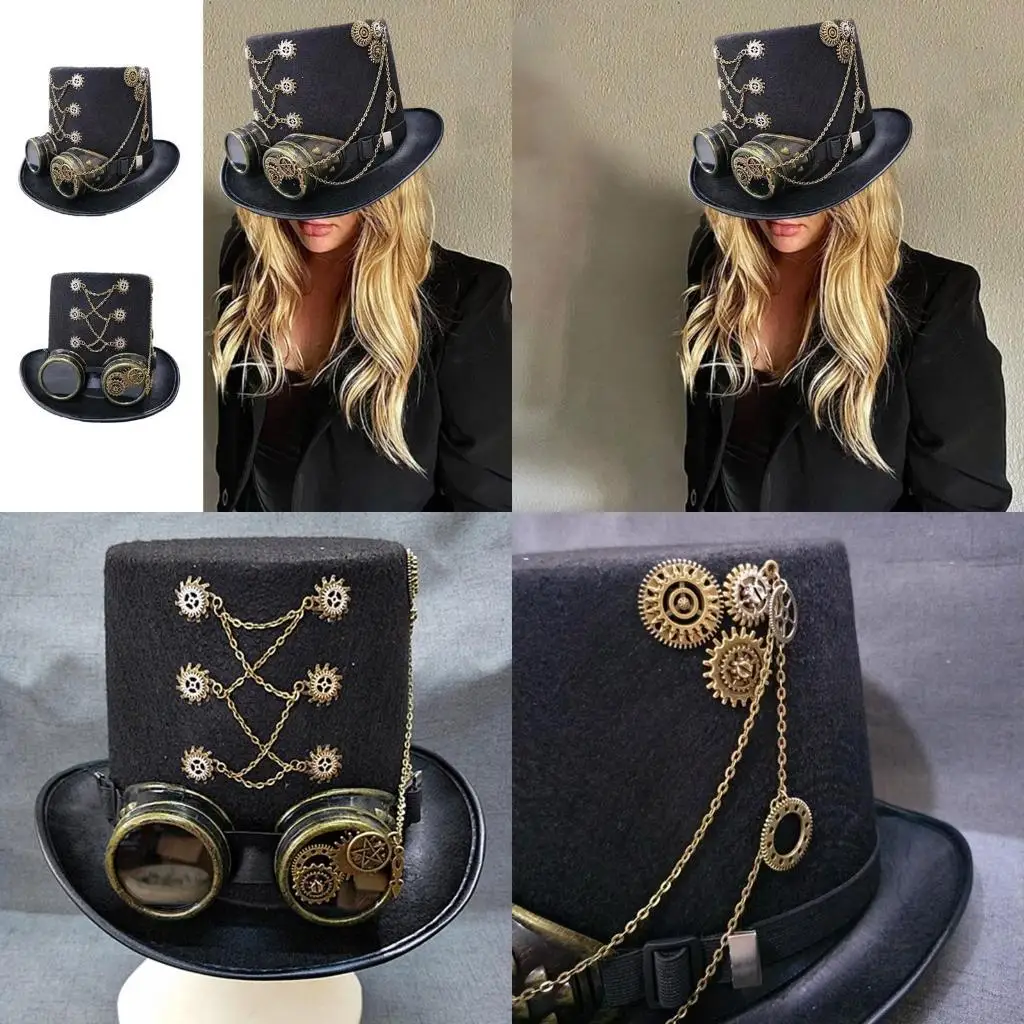 31BB Victorian Punk Flat Chap Hat Party Hat dance Cocktail Head ...