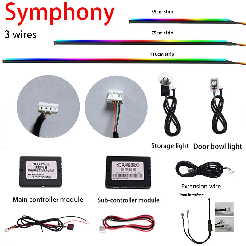 18-in-1-Full-Color-Streamer-Symphony-LED-Ambient-Light-Parts-Replace ...