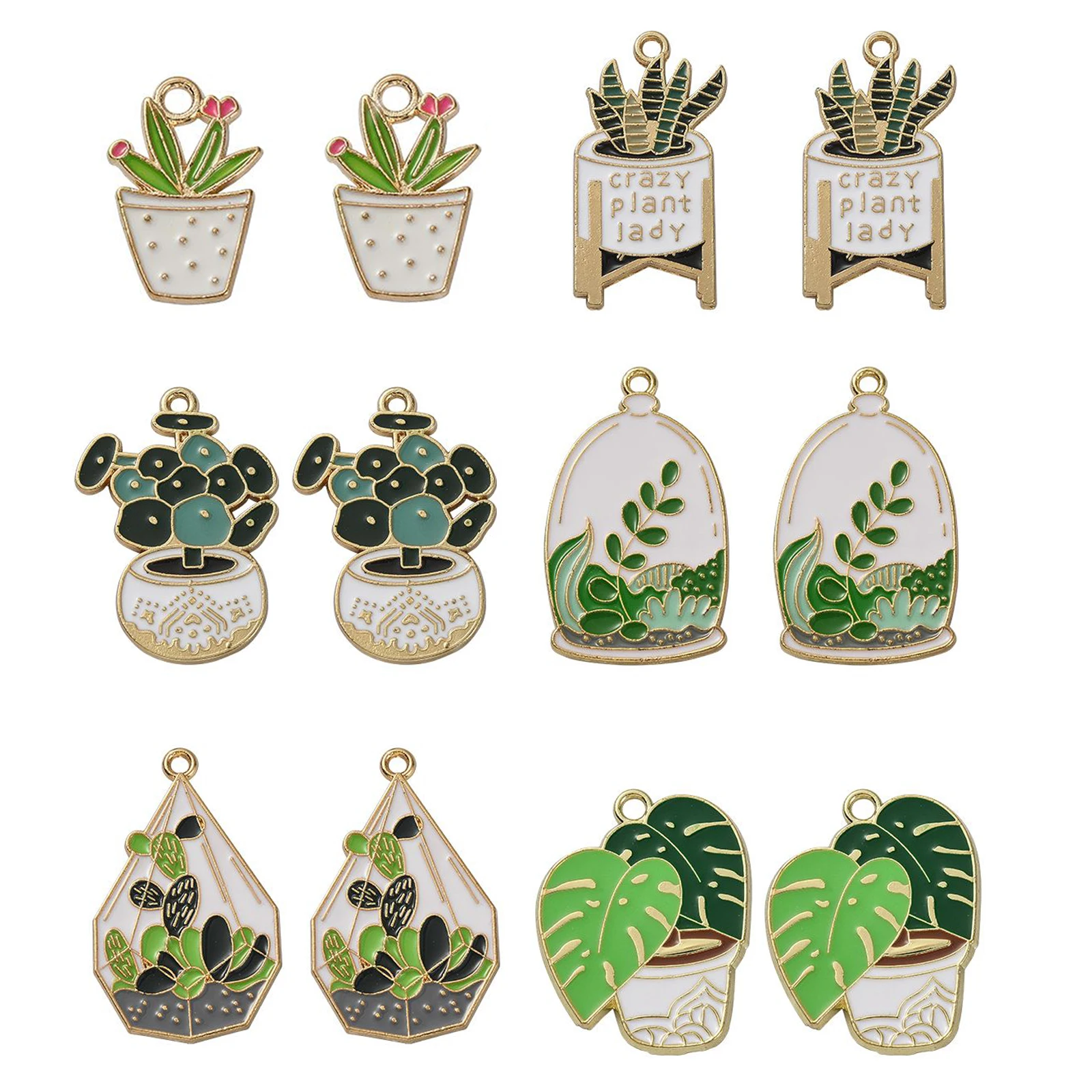 PandaHall-30Pcs-6-Styles-Enamel-Plant-Charms-Cute-Bonsai-Potted-Plant ...
