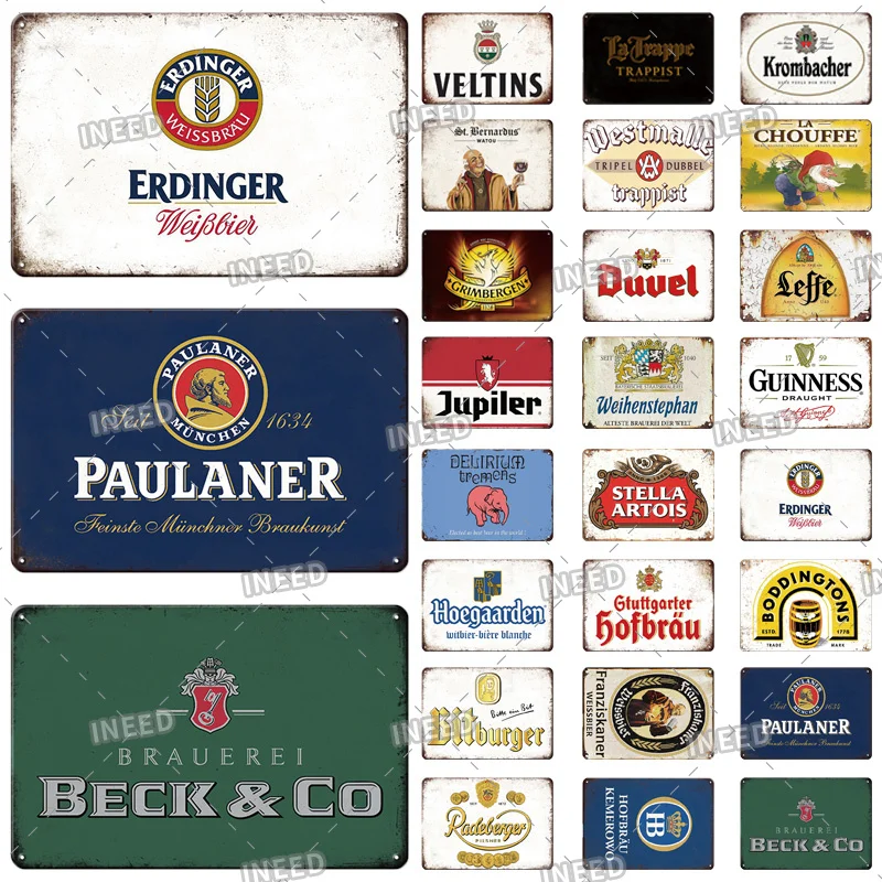 Retro Emaille Borden Duitse Bier Vintage Metalen Poster Metalen Teken ...