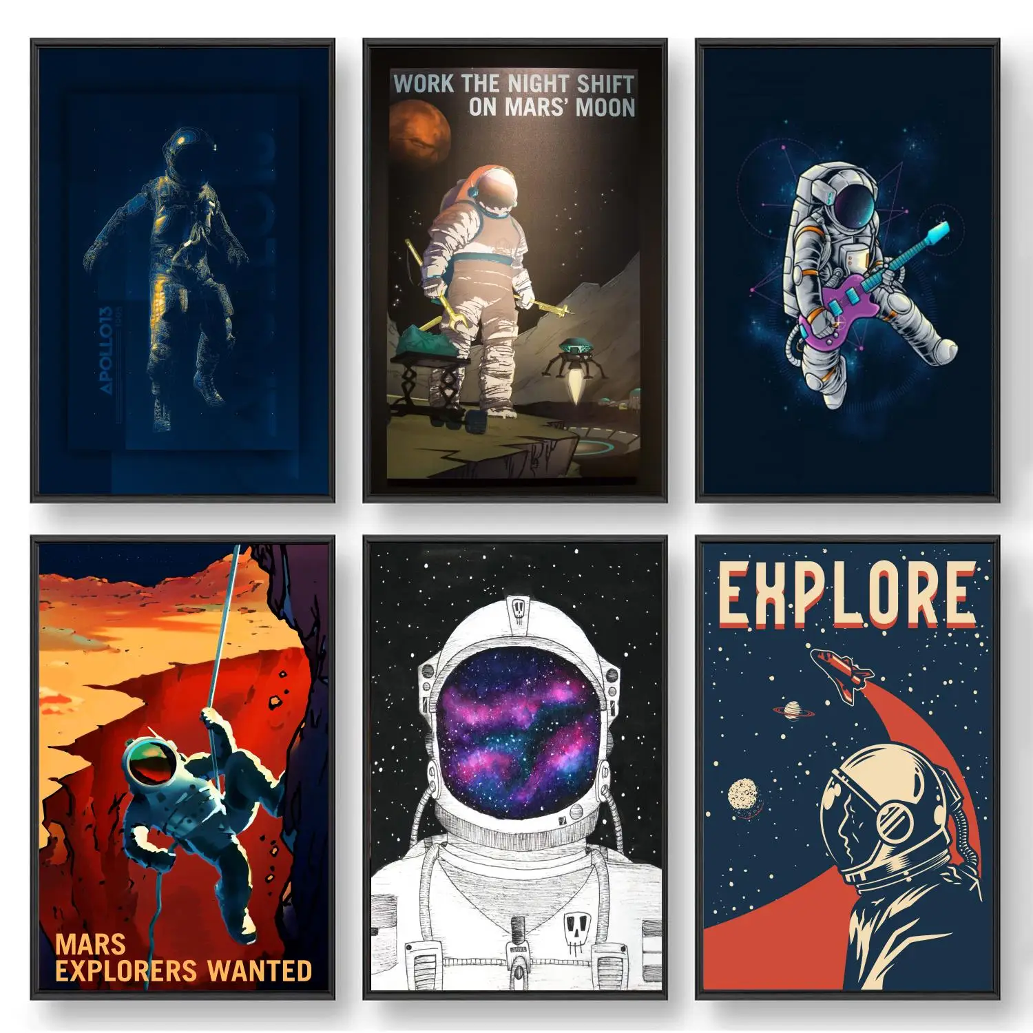 astronaut-Poster-Decorative-Painting-Canvas-Poster-Wall-Art-Living-Room ...