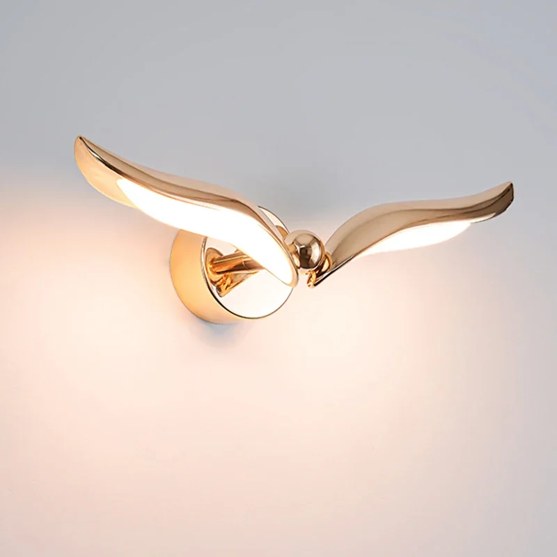 Modern-LED-Bird-Wall-Light-Creative-Seagull-Shape-Golden-Wall-Lamp-for ...