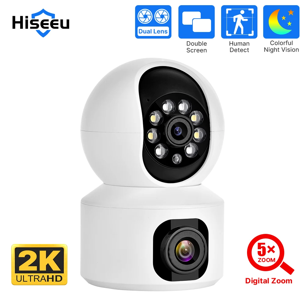 Hiseeu 2K 4MP PTZ IP Camera WIFI Wireless Smart Home Security ...