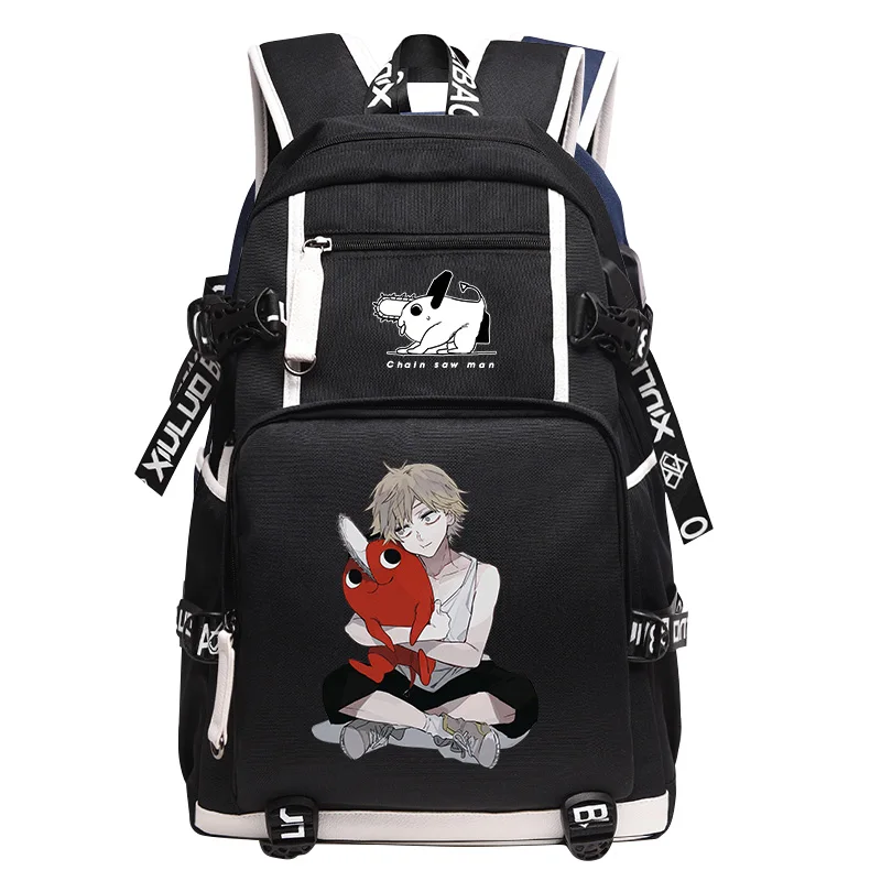 Anime Backpack Schools Bags | School Bags Man Anime | Chainsaw Man ...