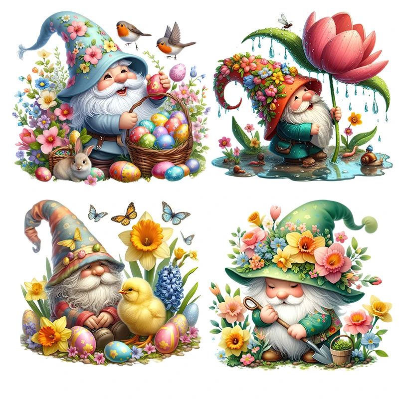 Spring-Dwarf-Watercolor-Elf-Pattern-iron-on-transfer-for-Children-s ...