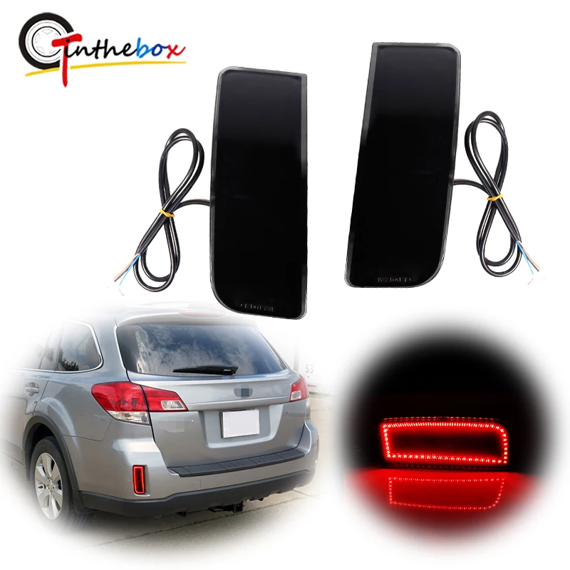 Gtinthebox Red Led Car Rear Bumper Reflectors Lights For 2010-2014 ...