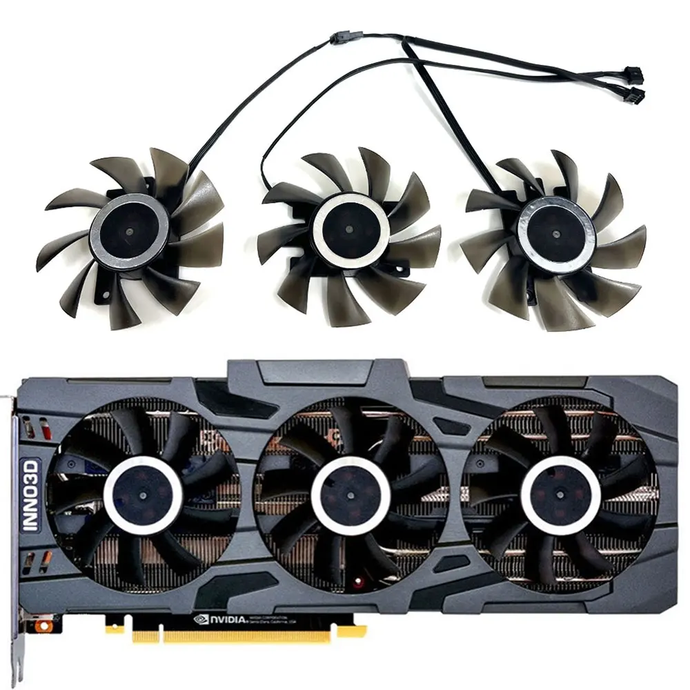 Novo 1 conjunto CF 12815S rtx 2080 super fã gpu, para inno3d rtx 2070 ...