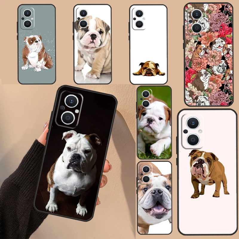 English Bulldog Case For OPPO Reno 6 7 8 Lite 2Z 3 4 5 Z 8T Find X5 Pro ...