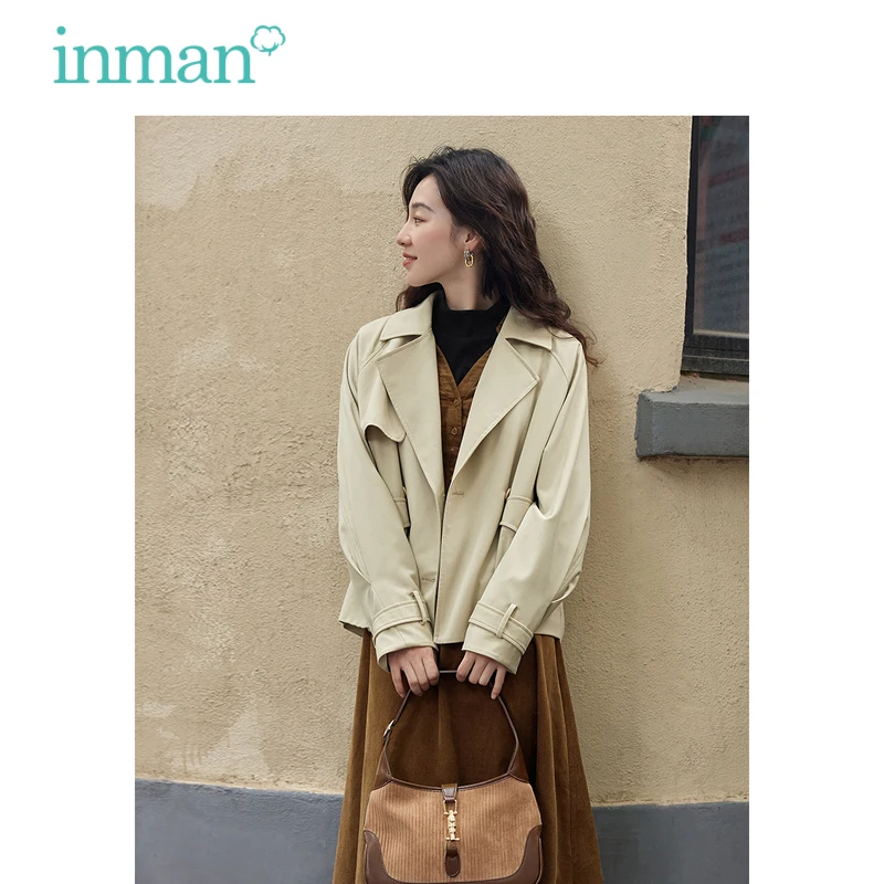 INMAN-Women-Trench-Coat-2023-Autumn-Long-Sleeve-Lapel-Loose-Windbreak ...