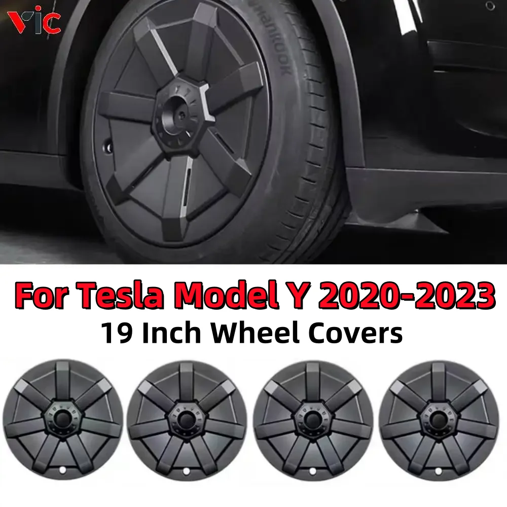 19-Inch-Hubcap-For-Tesla-Model-Y-2020-2023-Wheel-Covers-4PCS ...