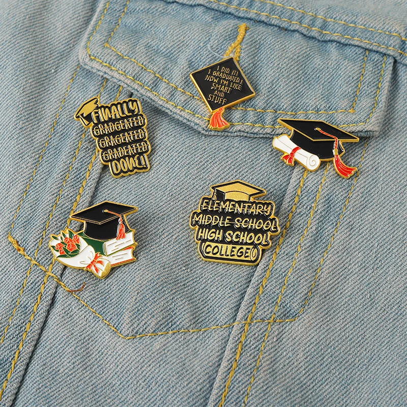 Graduation-Season-Enamel-Pin-Cute-Bachelor-s-Clothes-Hat-Decorative ...