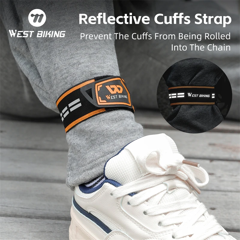 WEST BIKING Bike Pants Strap Bicycle Cycling Pants Cuff Band Reflective ...