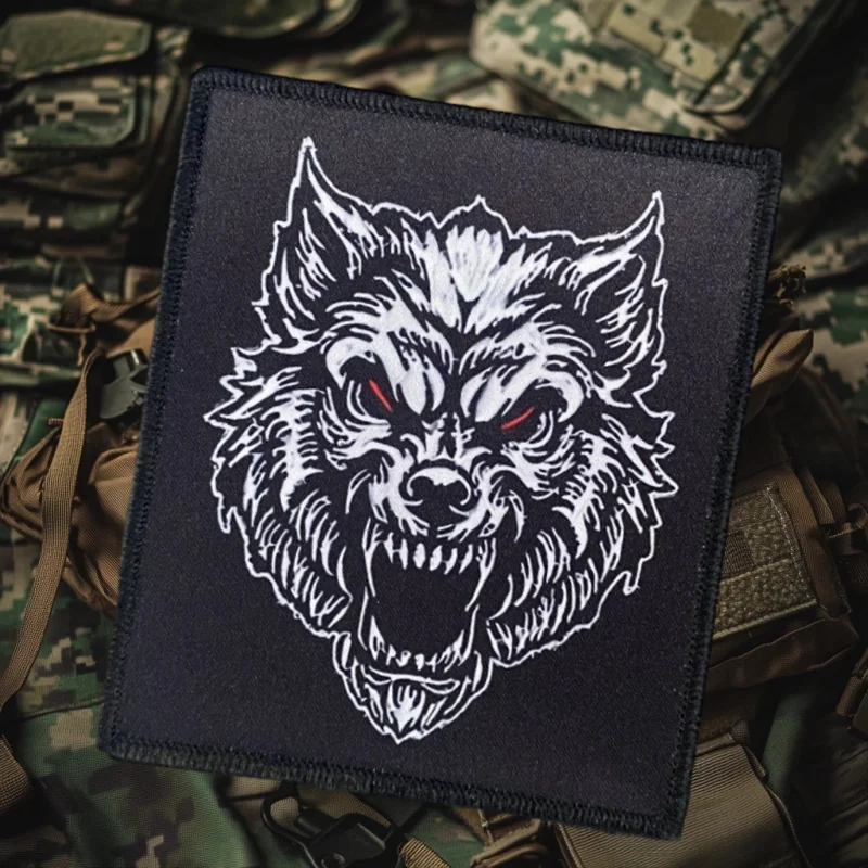 Tactical Wolf Patch Military Morale Badge Print Hook and Loop Backpack ...