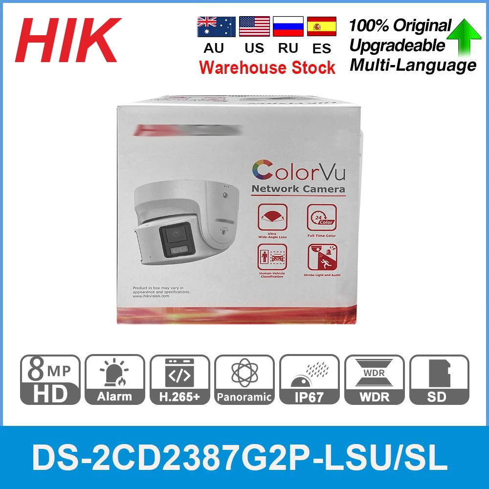 HIK Original Panoramic IP Camera 8MP 4K DS-2CD2387G2P-LSU/SL 4MP HD DS-2CD2347G2P-LSU/SL ColorVu ...