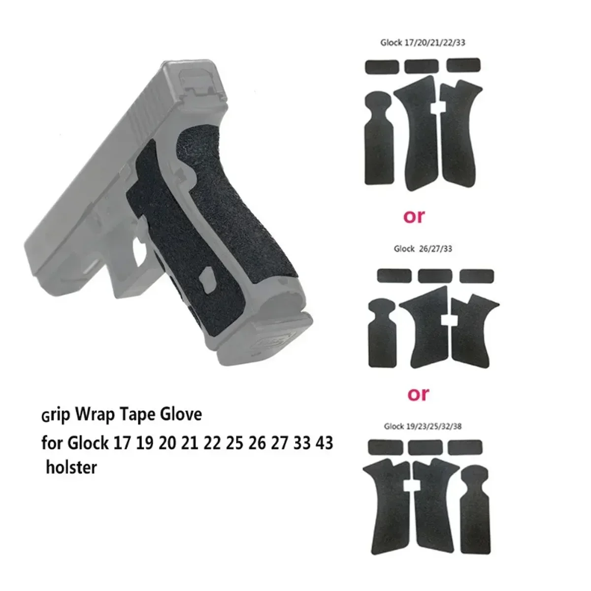 Non-slip Rubber Texture Grip Wrap Tape Glove Waterproof For G17 19 20 ...
