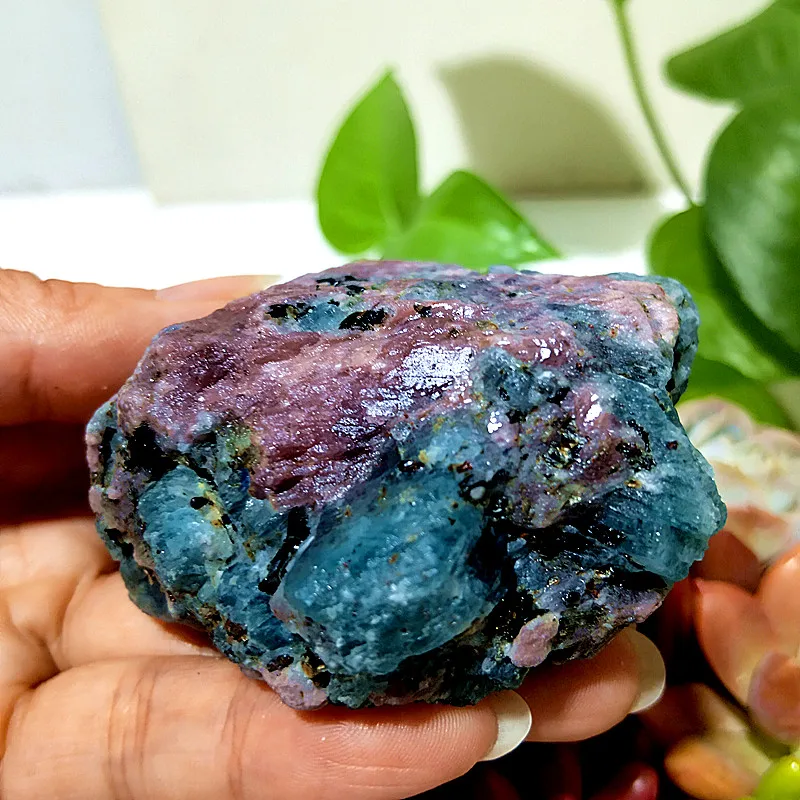 Piedra-Natural-de-corind-n-rojo-y-aguamarina-mineral-sint-tico-meditaci ...