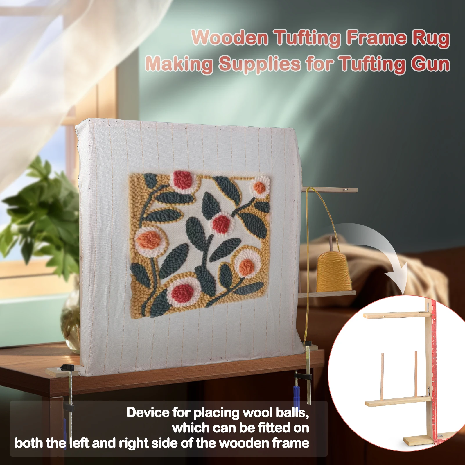 80cm Tufting Frame Tufting Gun Frame Wooden Rug Making Frame Kit Carpet ...